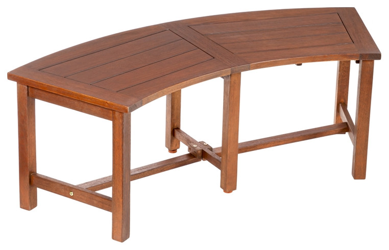 Curved Euclyptus Slat Bench - Transitional - Outdoor Benches - by J ...
