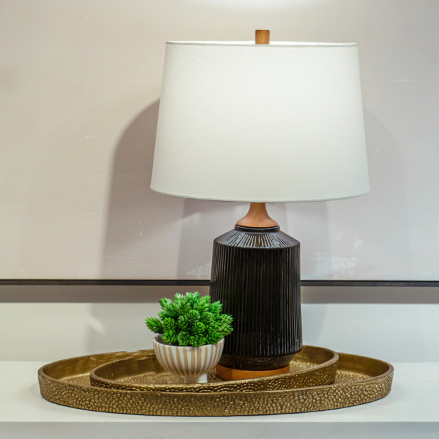 Oval Pebble Tray Set of 2 Brass - Contemporary - Serving Trays - by ELK ...