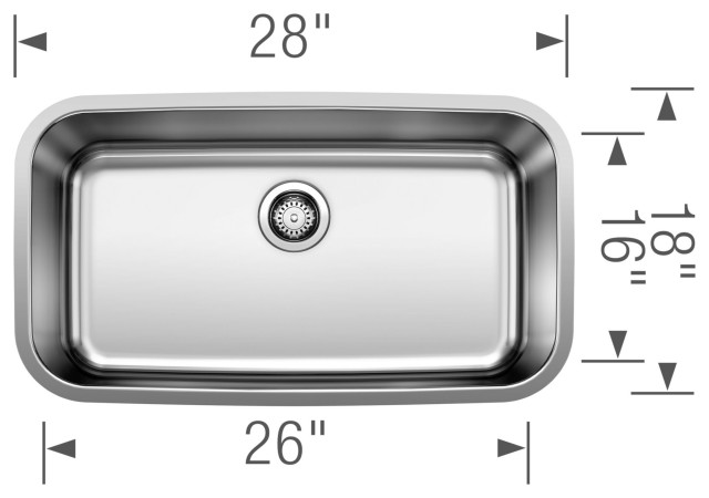 Blanco 441024 Stellar 28" Super Single Bowl Undermount Stainless ...