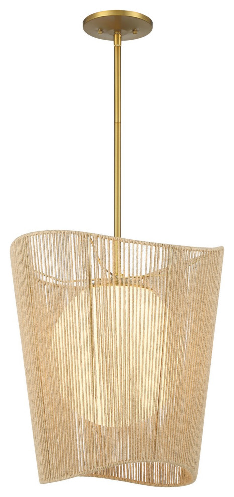 Key Largo One Light Pendant in Soft Brass - Beach Style - Pendant ...