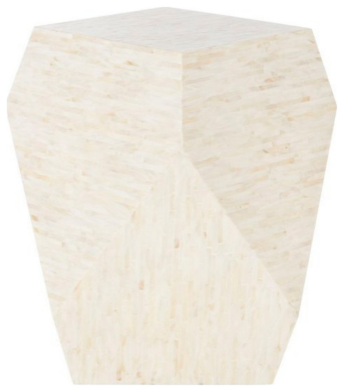 Eli Mosaic Geometric Side Table, Multi/Light Beige - Beach Style - Side Tables And End Tables ...