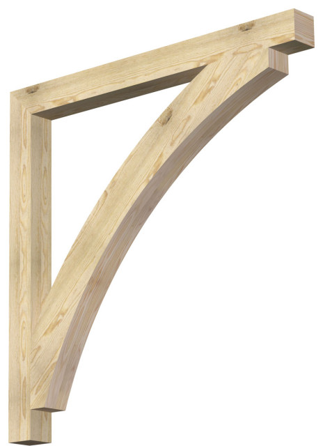 Balboa Traditional Bracket, 18"Dx30"H, 4"W Western Red Cedar/Rough Sawn ...