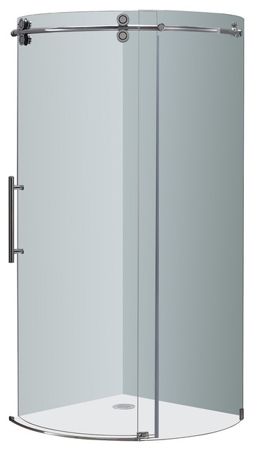 Frameless Round Shower Enclosure Chrome 36x36x75 Contemporary