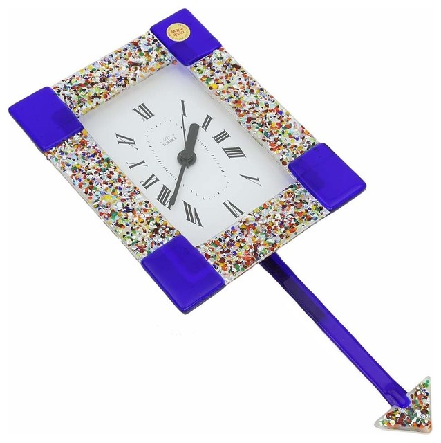 GlassOfVenice Murano Glass Wall Clock - Klimt Blue - Eclectic - Wall ...