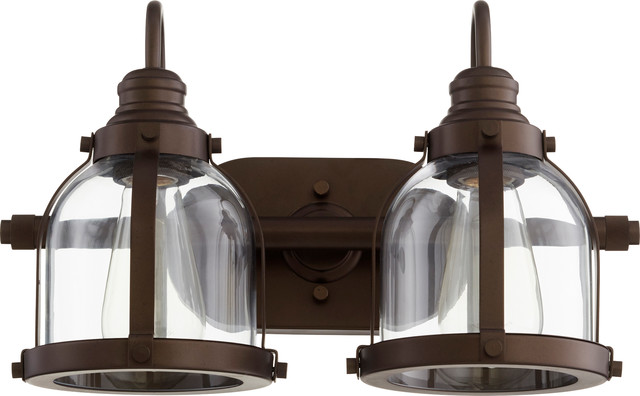 2-Light Banded Dome Vanity Fixture - Traditional - Bathroom Vanity ...