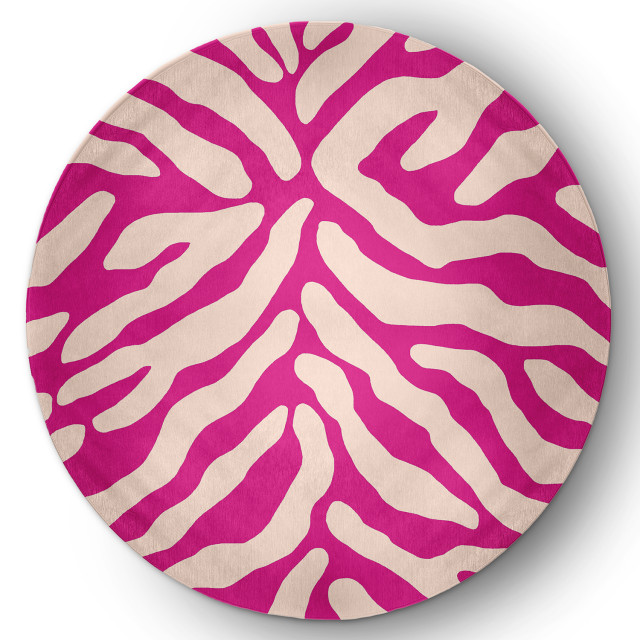 2' x 3' Animal Stripe Spring Chenille Indoor/Outdoor Rug, 5' Round ...