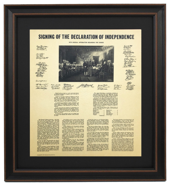 Framed Signing of The Declaration of Independence Scene with Unique ...