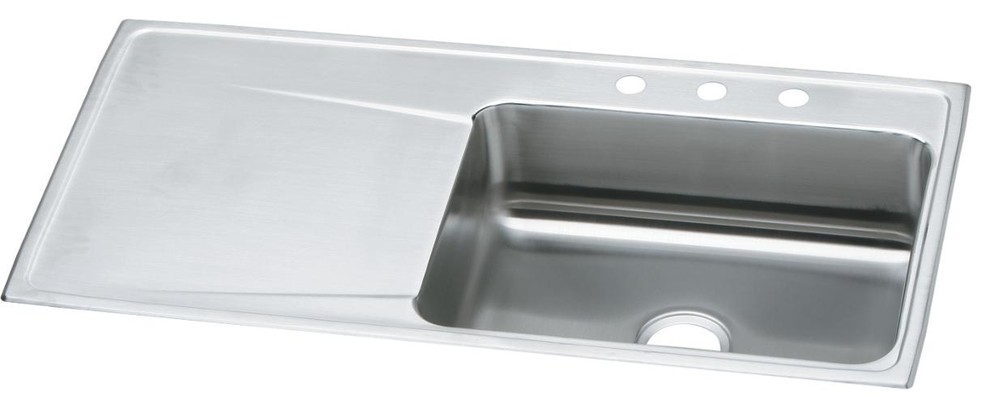 Elkay Lustertone Stainless Steel Single Bowl Top Mount Sink with ...