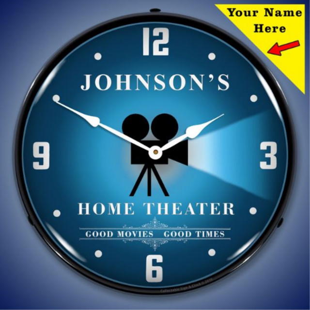 AYN1906698 Add Your Name Home Theater Clock - Midcentury - Wall Clocks ...