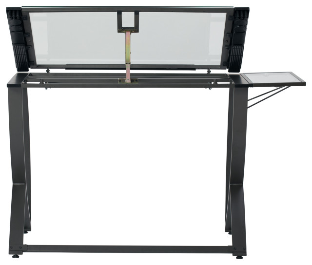 Luxe Drawing, Drafting, Craft Table, Drawer/Folding Side Shelf, Pewter ...