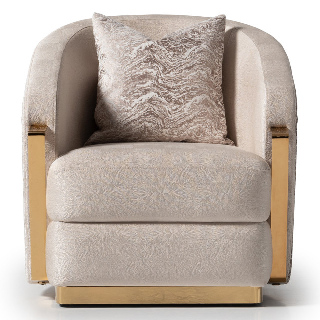 Carmela Accent Chair Almond/Gold - Contemporary - Armchairs And Accent ...