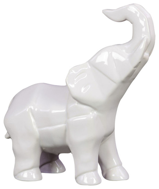 Ceramic Fire Abstract Sculpture On Rectangle Base, White - Contemporary ...