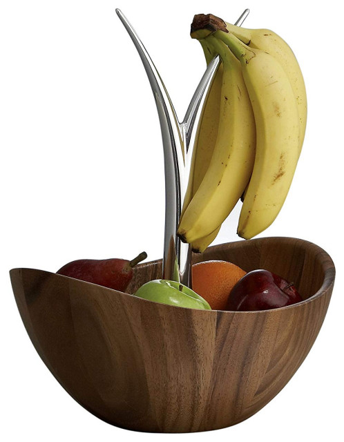 Nambe Acacia Wood Fruit Tree Bowl With Alloy Metal Branch 12 ...