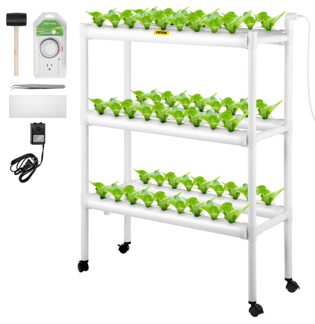 VEVOR Hydroponic Grow Kit Hydroponics System 54 Plant Sites 3 Layers 6 ...