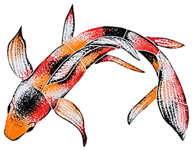 Koi Fish, Style A - Asian - Mosaic Tile - by Blue Water Pool Mosaics ...