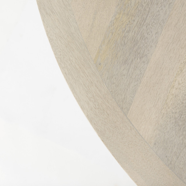 Light Natural Wood Round Geometric Dining Table - Transitional - Dining ...