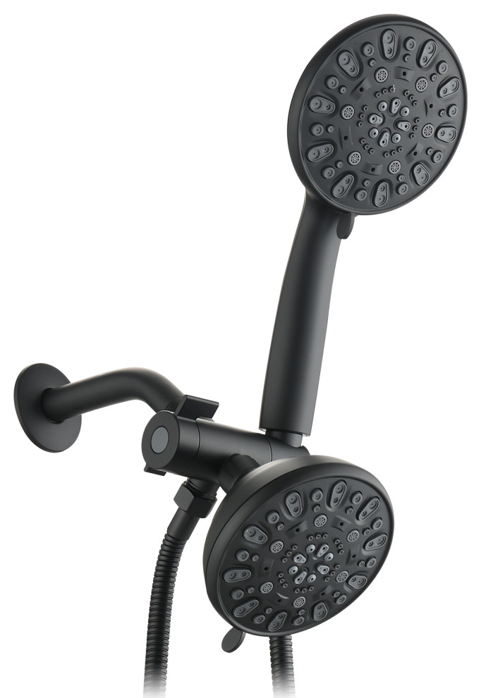 Dual 2-in-1 Shower System With Rain Shower Head and 7-Mode Hand Held ...