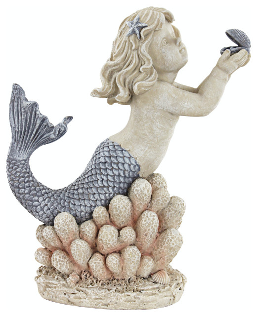 Design Toscano Little Girl Mermaid Swimming Statue - Beach Style ...