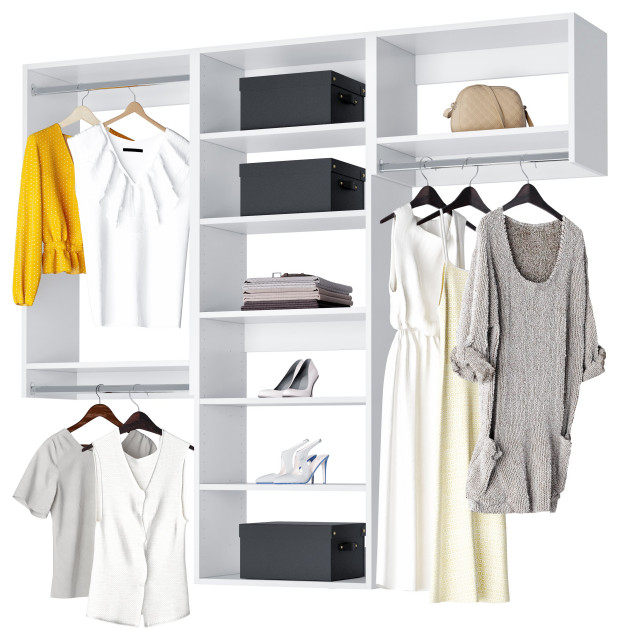 Modular Closet System Hanging Closet Organizer and Closet Shelves 66 ...