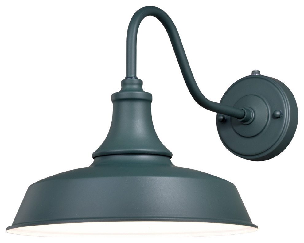 Dorado 12" Outdoor Wall Light, Hunter Green With Inner White ...