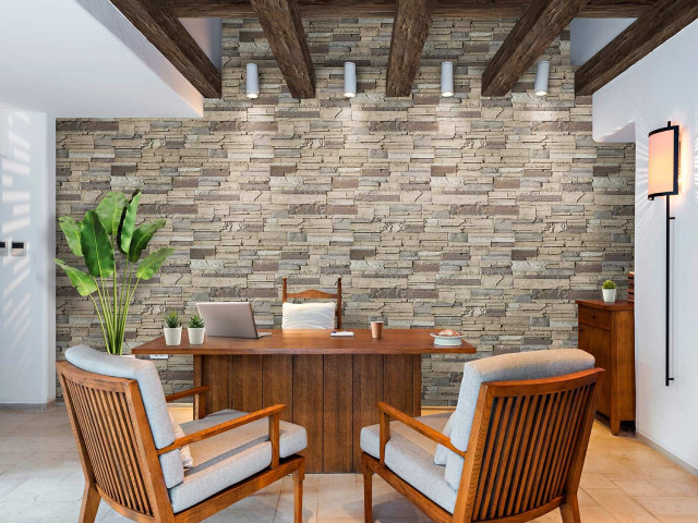 Interior Designs with Faux Stone Panels - Modern - Home Office ...