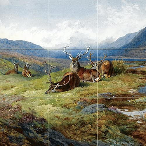 Tile Mural VINEYARD river landscape sky Backsplash, Four Inch Marble ...