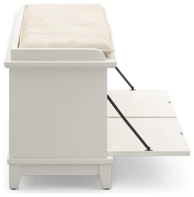 Unique Storage Bench, 2 Drop Down Doors and Removable Suede Cushion ...