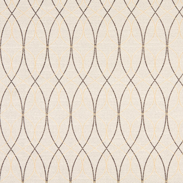 Grey and Gold Contemporary Ovals Upholstery Fabric By The Yard, By The ...