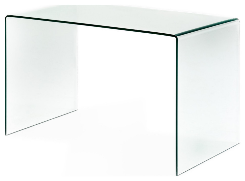 GDF Studio York Glass Computer Desk - Contemporary - Desks And Hutches ...