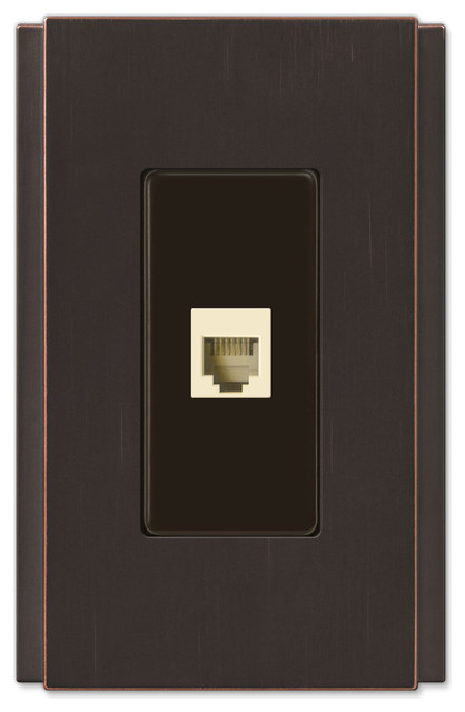 Zen Screwless Cast Phone Jack Wall Plate - Transitional - Switch Plates ...