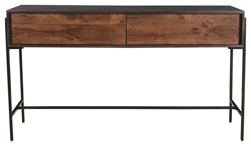 54 Inch Console Table Brown Modern Moe's Home - Industrial - Console ...