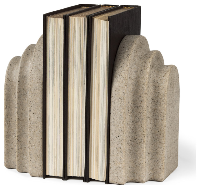 Empire Sandstone Resin Arc Book End Set - Traditional - Bookends - by ...