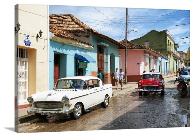 Cuba Fuerte Collection - Cuban Street Scene Wrapped Canvas Art Print ...