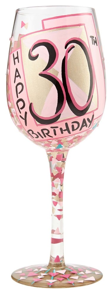 "30th Birthday" Wine Glass - Contemporary - Wine Glasses - by American ...