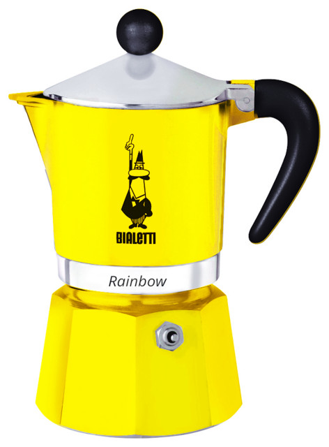 Bialetti Rainbow Yellow 3 Cup Stovetop Espresso Maker - Transitional ...