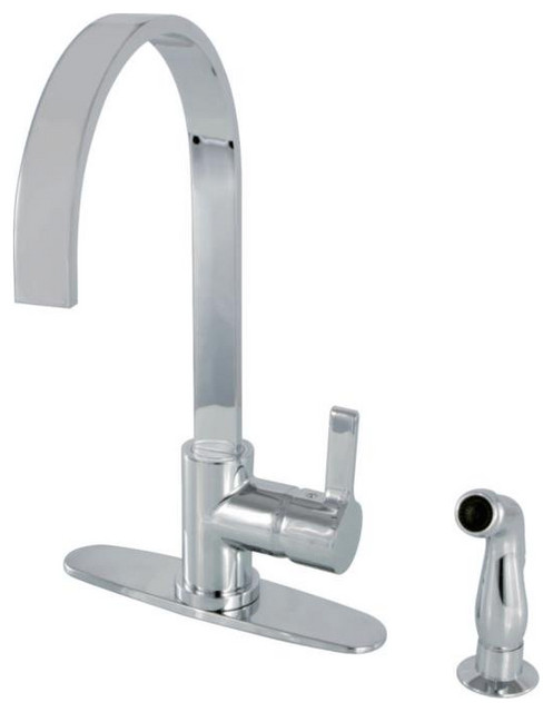 Kingston Brass Continental 16" Single Handle Kitchen Faucet ...