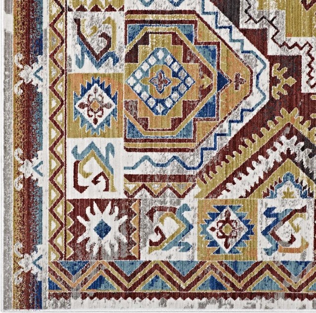 Florita Distressed Southwestern Aztec Area Rug, Multicolored ...