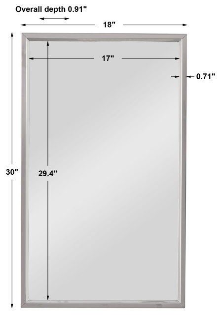 30" Industrial Gray Rectangle Mirror - Contemporary - Wall Mirrors - by ...