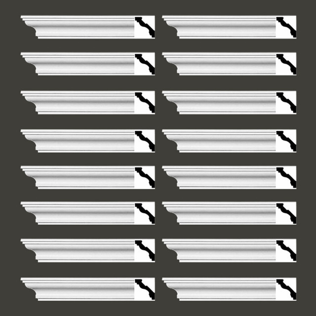 Cornice White Urethane Marblehead Simple Design 16 Pieces Totaling 1504 ...