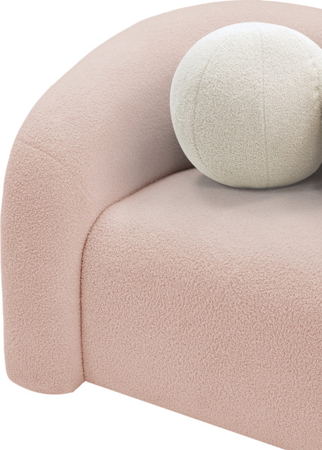 Kali Faux Shearling Teddy Fabric Upholseterd Set - Contemporary ...