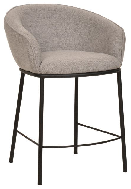 Modrest Rumi Modern Grey and Black Counter Stool - Midcentury - Bar ...