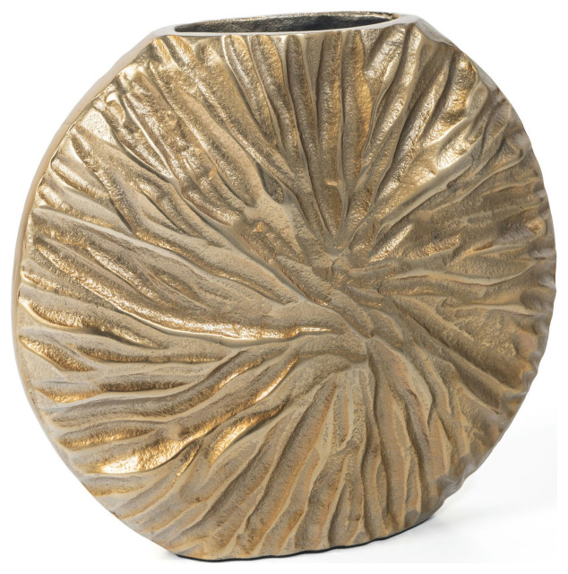 Cadence 9" Metal Table Vase Small Gold - Contemporary - Vases - by ...