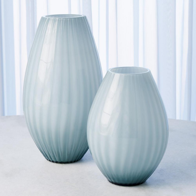 Cased Glass Stripe Small Blue Vase - Contemporary - Vases - by Lighting ...