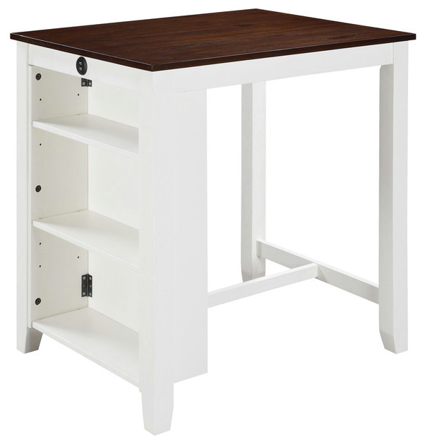 Graham Counter Height Dining Table With USB Charging Ports and Shelves ...