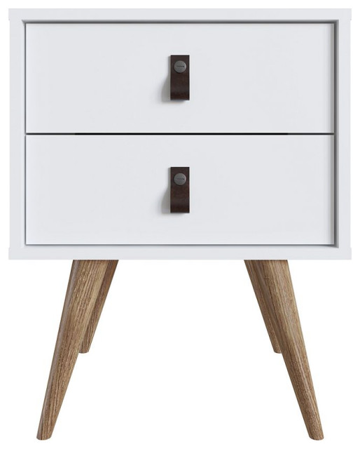 Amber Nightstand in White (Set of 2) - Midcentury - Nightstands And ...