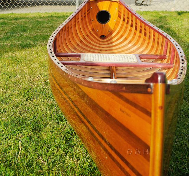 Wooden Display Canoe With Ribs Curved Bow 10' - Beach Style - Garden ...
