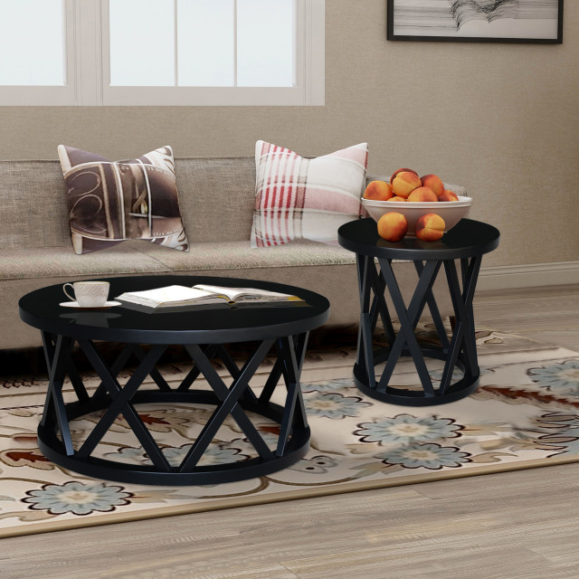 Round Ceylon Coffee Table - Transitional - Coffee Tables - by ...