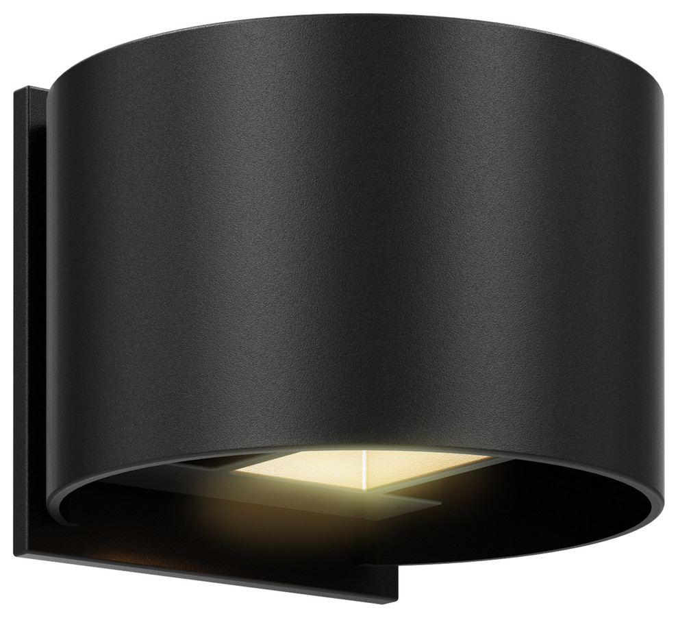 DALS Round Directional LED Wall Sconce, Black - Modern - Outdoor Wall ...