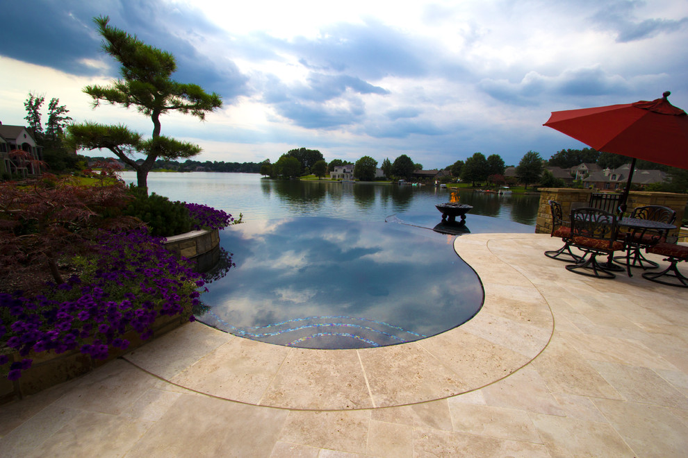 Modern Mediterranean Infinity Pool/Spa/Fountain Design - Modern - Pool ...