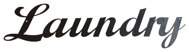 Script Laundry Sign Metal Wall Decor Metal Wall Art - Contemporary ...